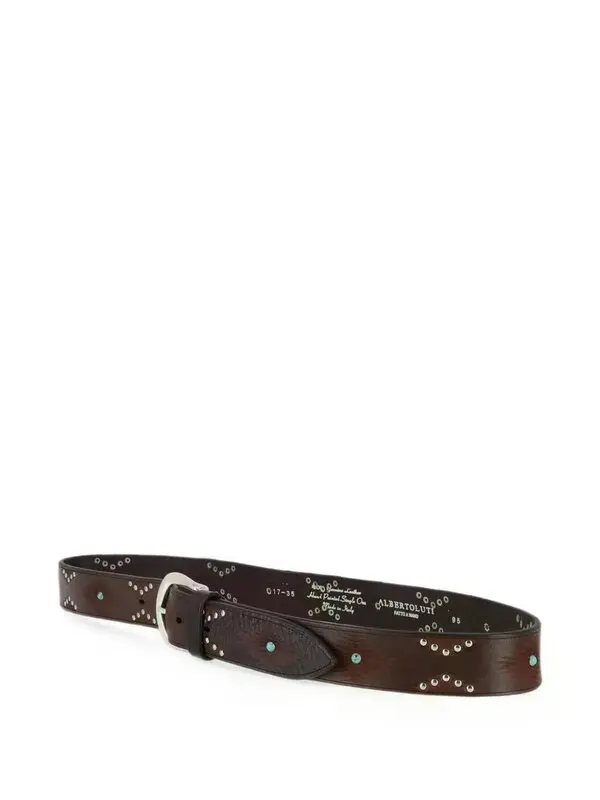 ALBERTO LUTI Stud-embellished Laser-cut Belt