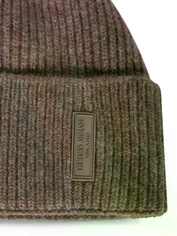 Giorgio Armani Ribbed-knit Cashmere Beanie Hat