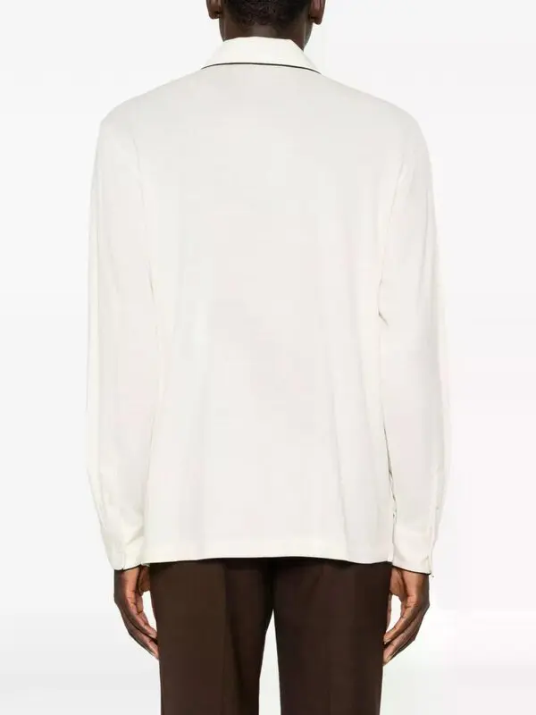 TOM FORD Piped-trim Long-sleeved Polo Shirt
