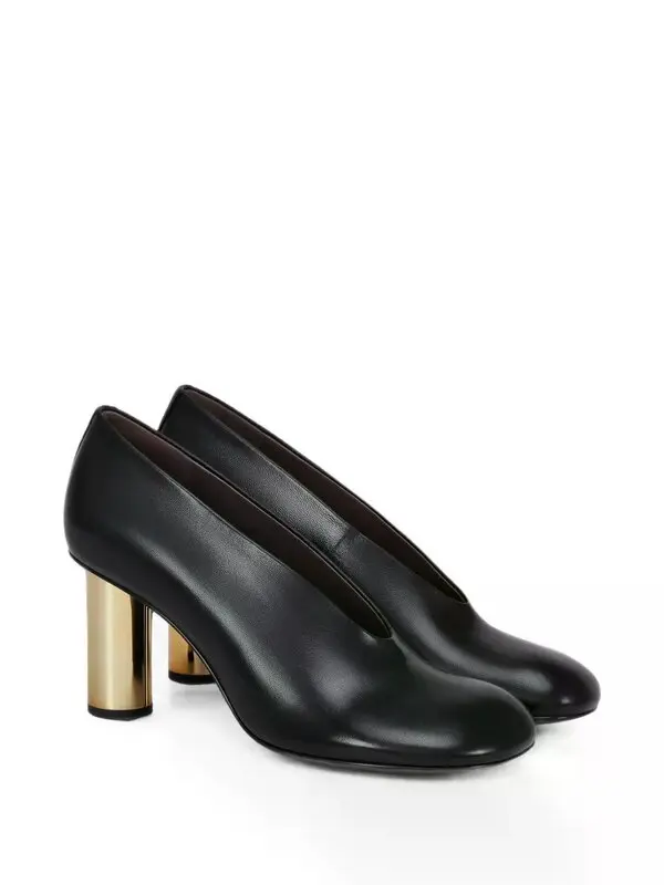 POTAMY Cylinder-heel Leather Pumps