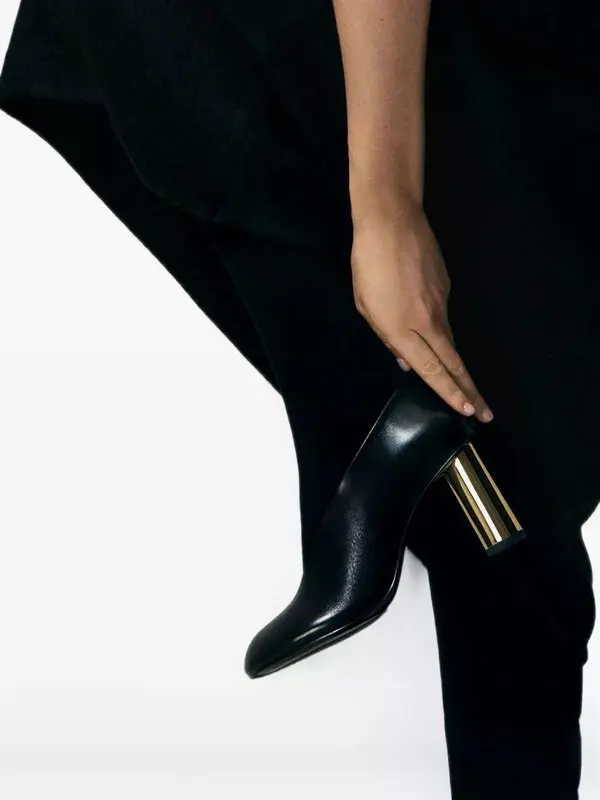 POTAMY Cylinder-heel Leather Pumps
