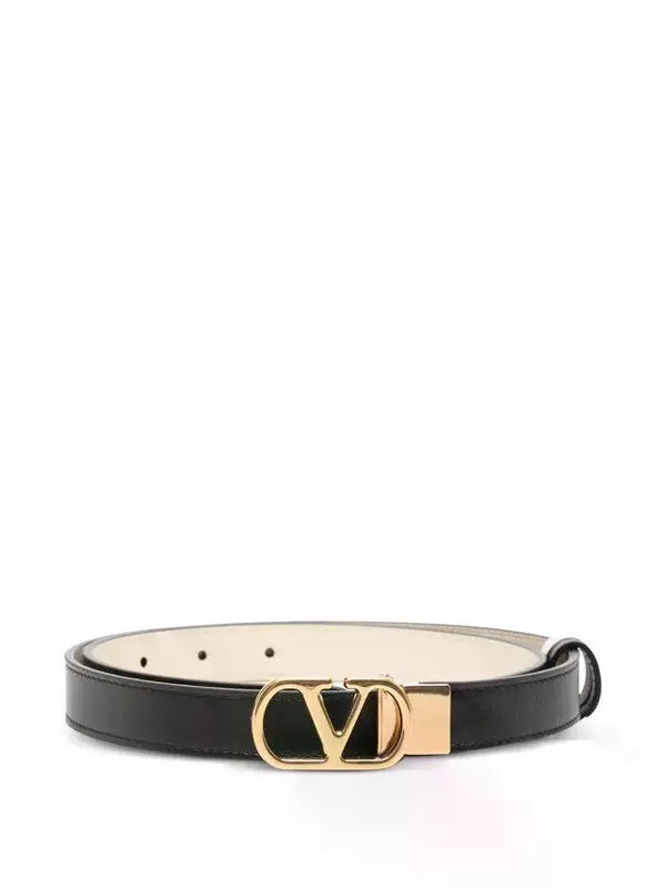 Valentino Garavani Vlogo Leather Belt - Black