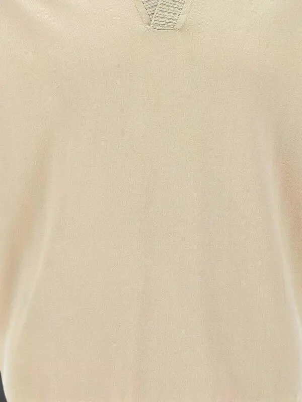 FILIPPO DE LAURENTIIS Skipper Ribbed-trim Polo Colar T-shirt - Neutrals