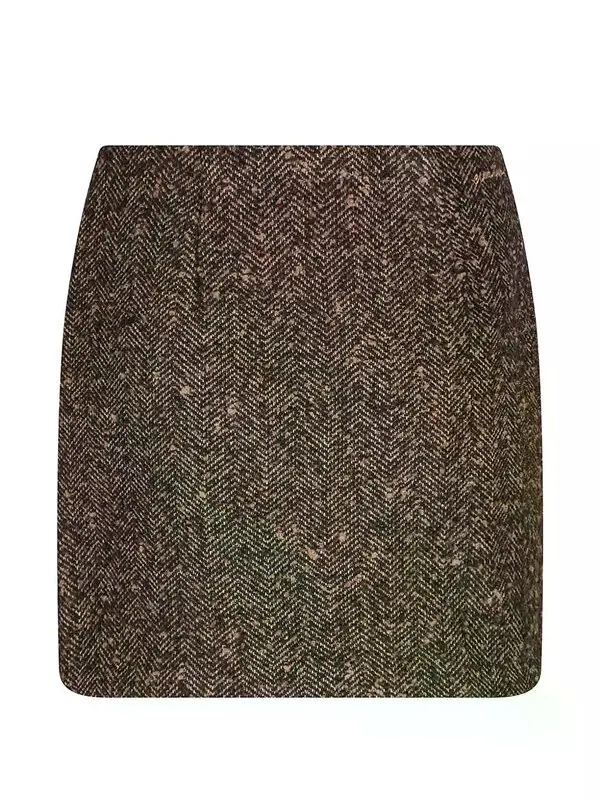 ERMANNO FIRENZE Herringbone-pattern Straight Mini Skirt