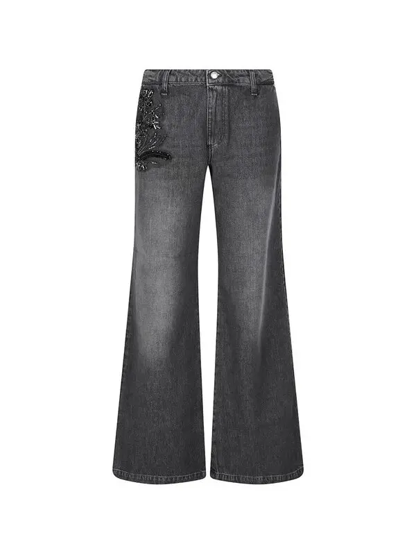 ERMANNO FIRENZE Bead-embellished Flare Jeans