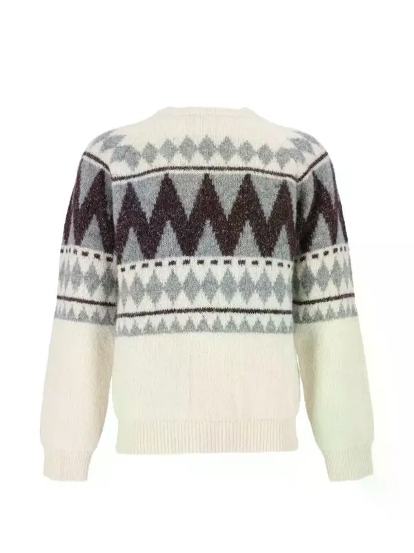 Peserico Geometric Pattern Raglan Sleeve Sweater