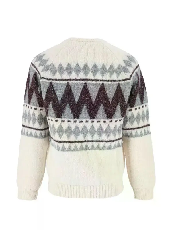 Peserico Geometric Pattern Raglan Sleeve Sweater