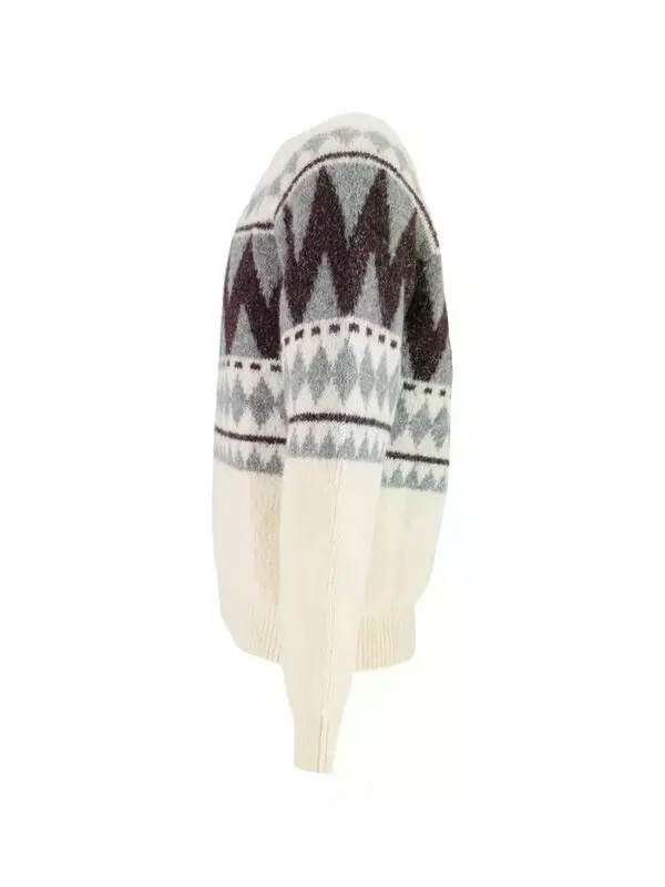 Peserico Geometric Pattern Raglan Sleeve Sweater