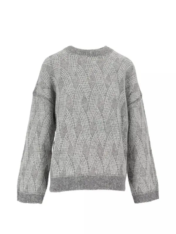 Peserico Sequin-embellished Open-knit Sweater