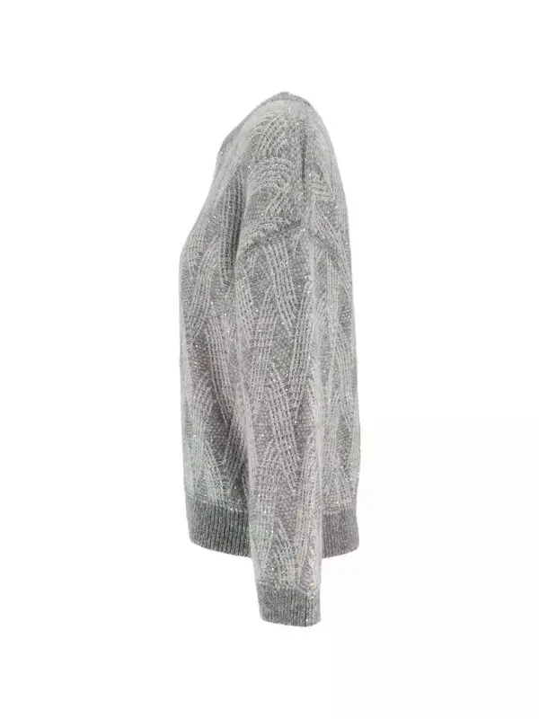 Peserico Sequin-embellished Open-knit Sweater