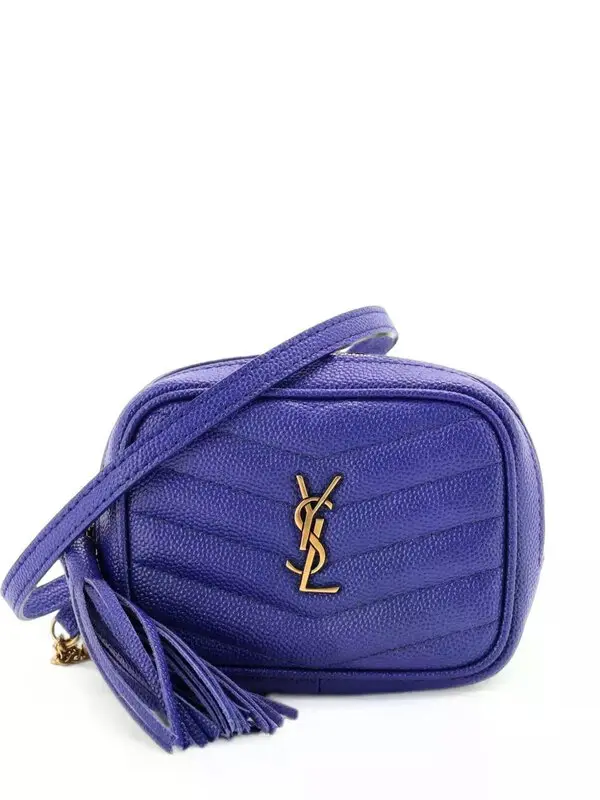 Saint Laurent Lou Camera Bag Matelasse Chevron Leather Baby Crossbody Bag - Blue