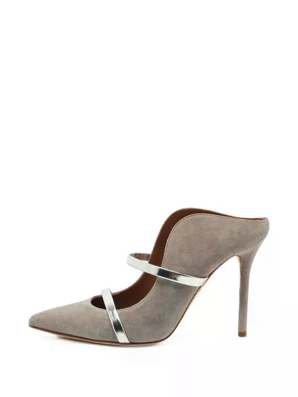 MALONE SOULIERS Suede Maureen Curved-strap Mules
