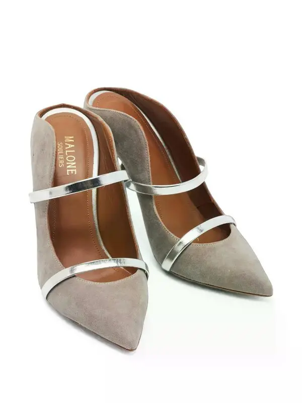 MALONE SOULIERS Suede Maureen Curved-strap Mules