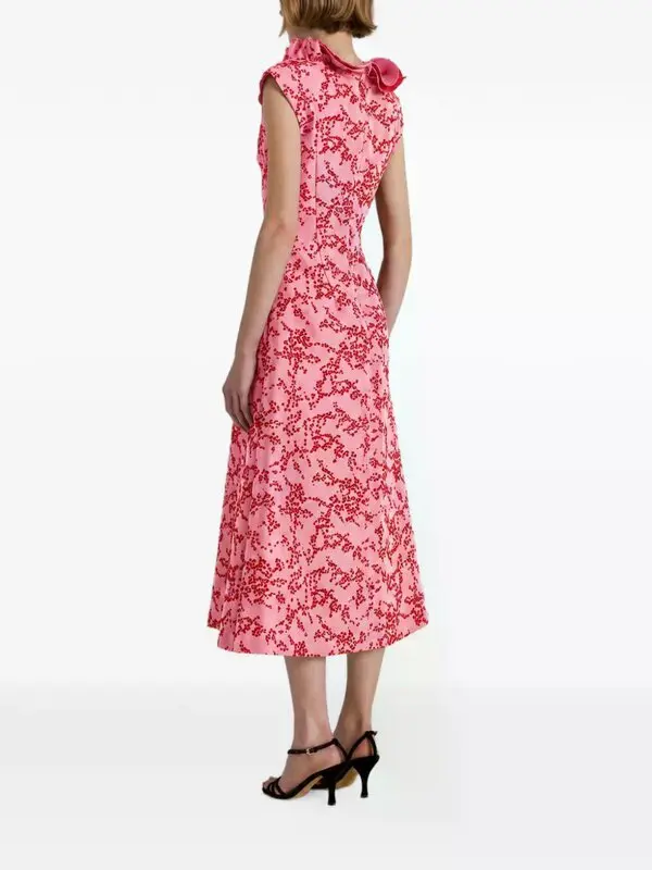 Alberta Ferretti Floral-print Ruffled Midi Dress
