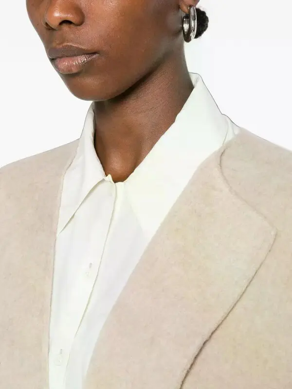 RUOHAN Raas Collarless Open-front Coat