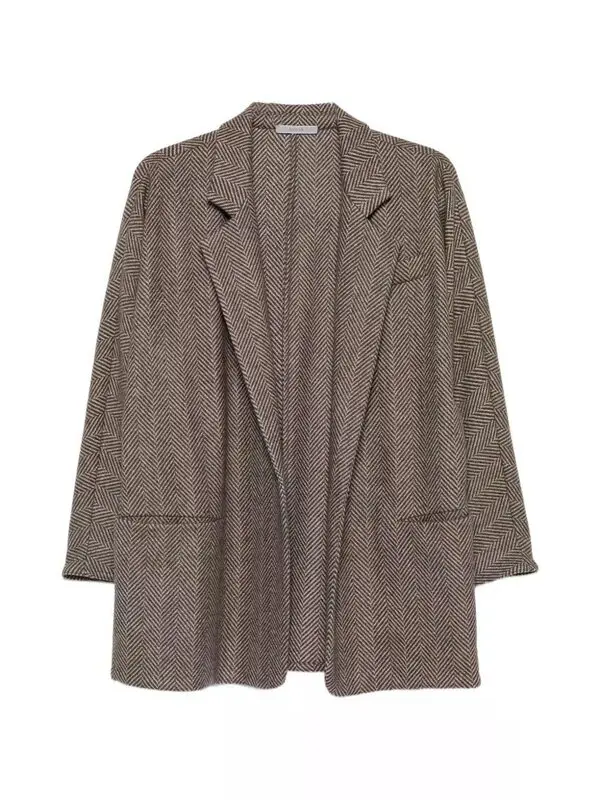 Dusan Herringbone Pattern Notch Lapel Jacket
