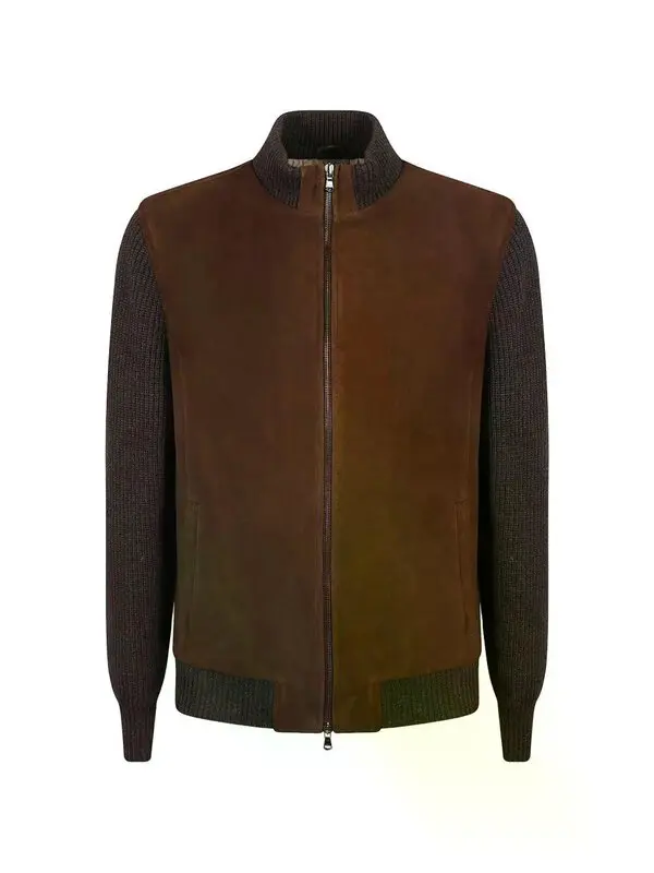 BARBA NAPOLI Panelled Leather Jacket