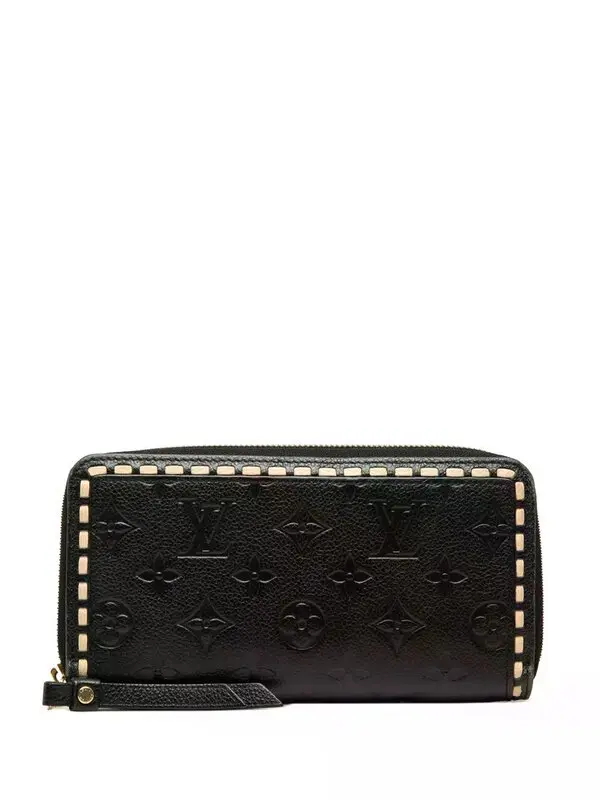 LOUIS VUITTON 2017 Monogram Empreinte Whipstitch Zippy Wallet Long Wallets