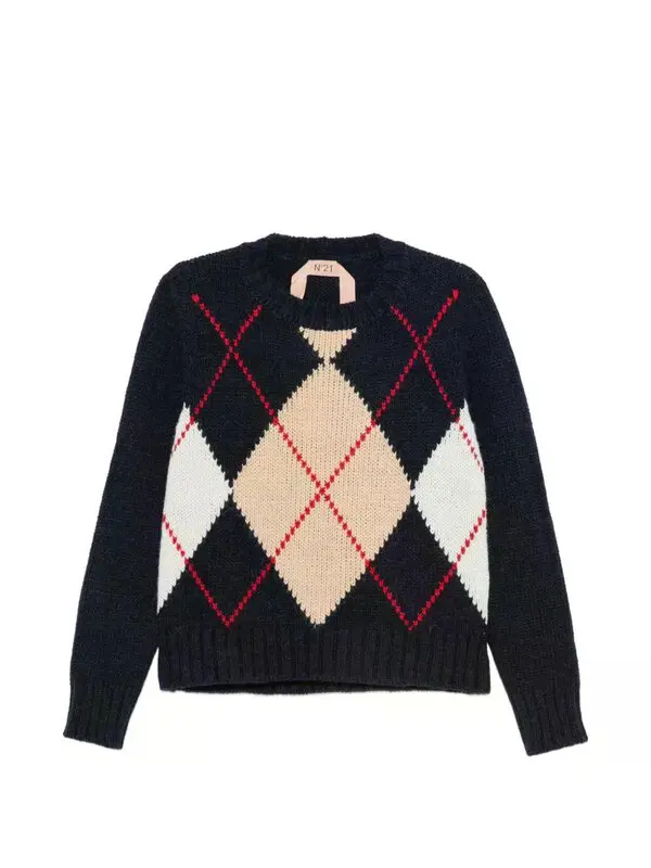 N°21 Argyle Knit Sweater
