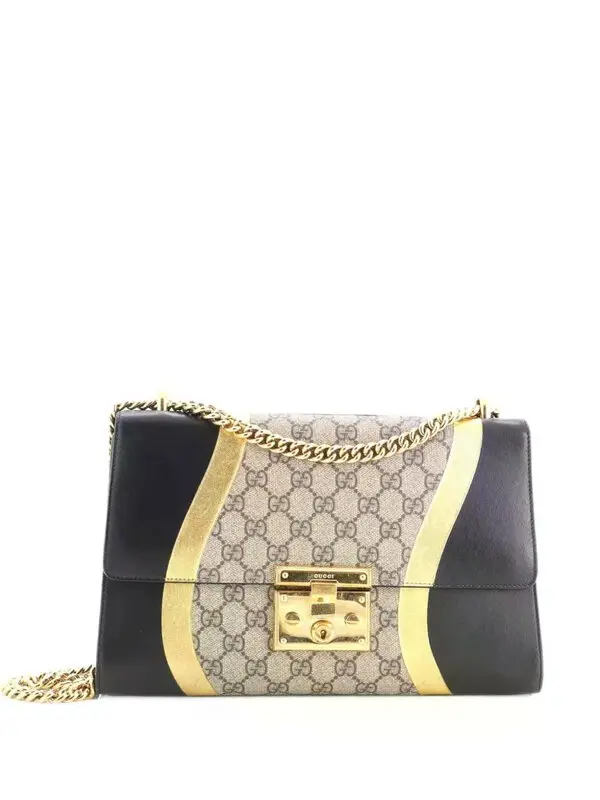 Gucci Padlock Gg Coated Canvas And Leather Medium Shoulder Bag