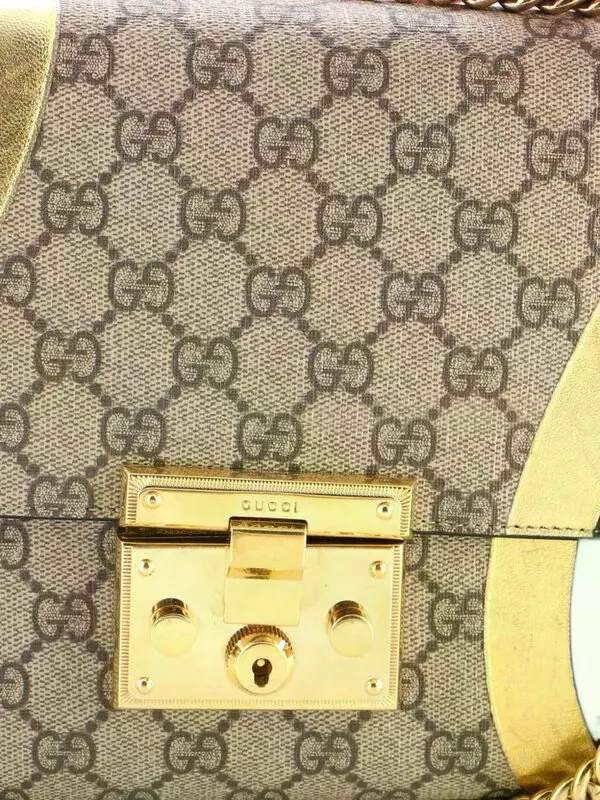 Gucci Padlock Gg Coated Canvas And Leather Medium Shoulder Bag