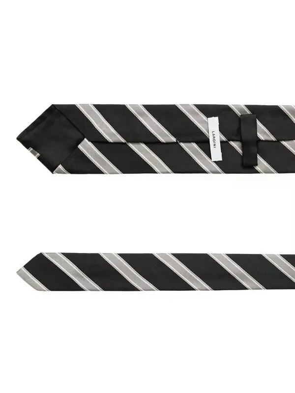 LARDINI Diagonal-stripe Neck Ties - Black