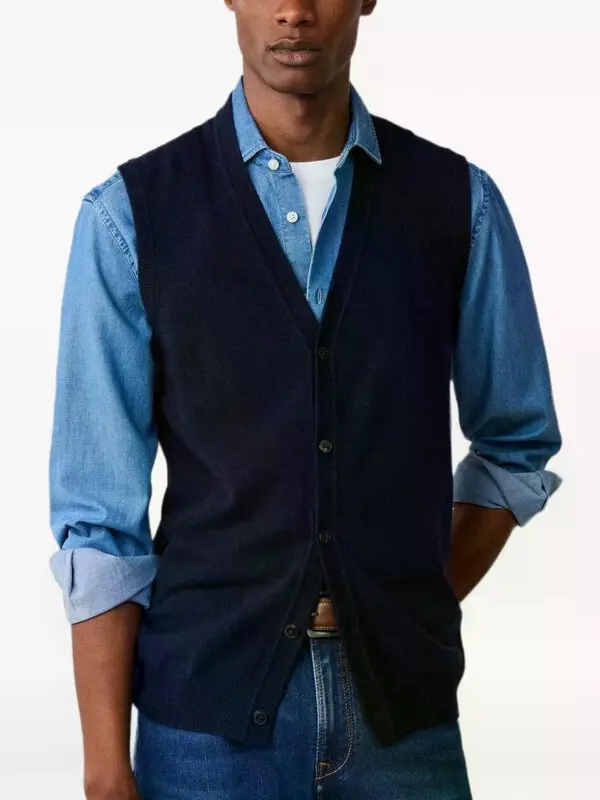 HACKETT LONDON Button-up Knitted Vest