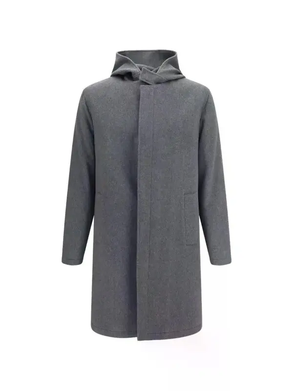 LARDINI Melange-effect Hooded Coat