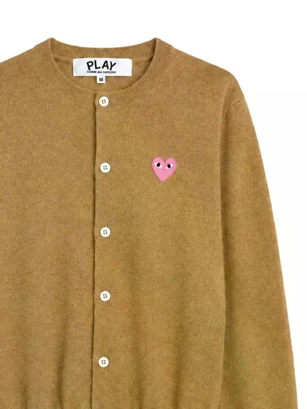 Play Comme Des Garcon Heart-patch Cardigan