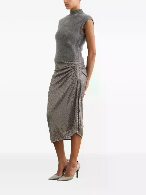 TOCCIN Raelynn Sequin-embellished Draped Skirt