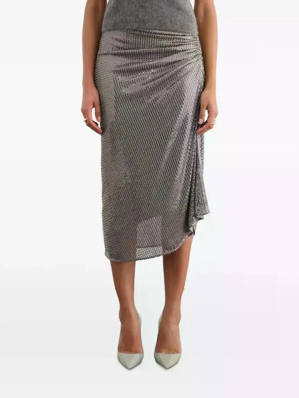 TOCCIN Raelynn Sequin-embellished Draped Skirt