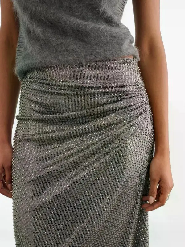 TOCCIN Raelynn Sequin-embellished Draped Skirt