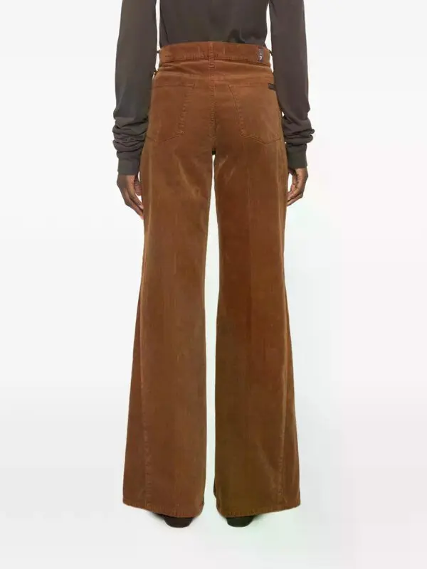 7 For All Mankind Lotta Corduroy-effect Trousers - Brown