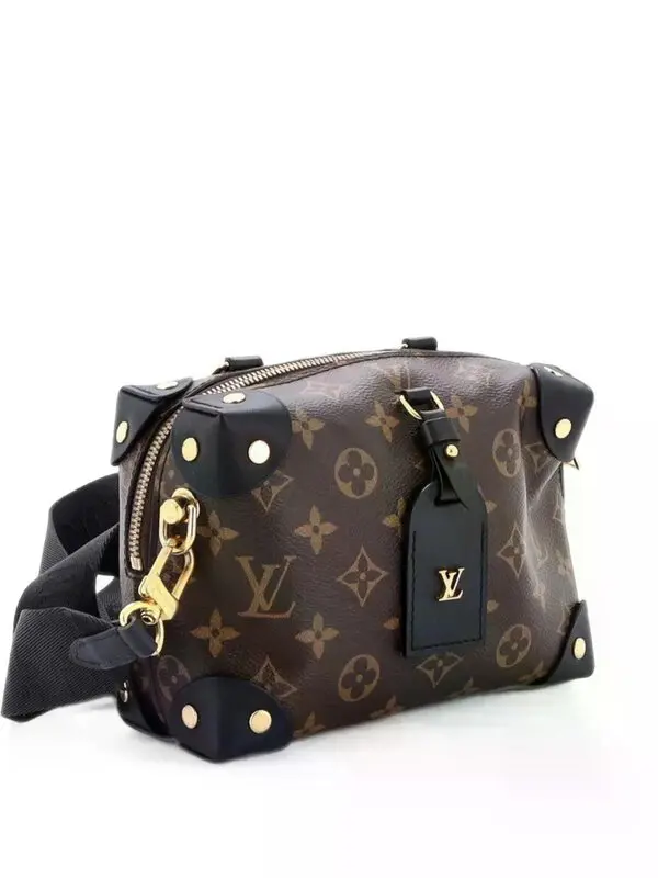 LOUIS VUITTON Monogram Canvas Petite Malle Souple Handbag - Black