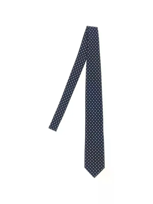 Brioni Micro-paisley Polka-dot Neck Ties - Blue