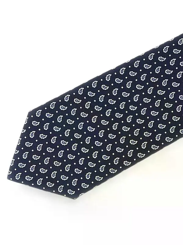 Brioni Micro-paisley Polka-dot Neck Ties - Blue