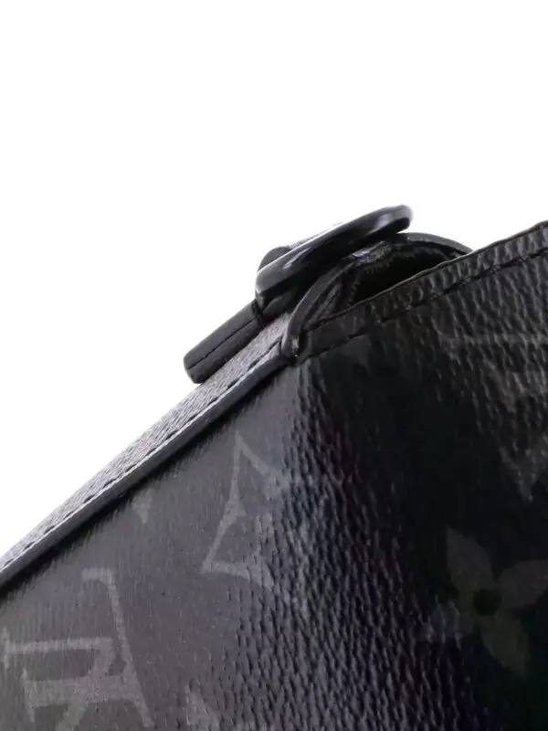 LOUIS VUITTON Monogram Eclipse Canvas S Lock Vertical Wearable Wallet Cross Body Bag - Black