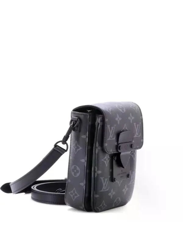 LOUIS VUITTON Monogram Eclipse Canvas S Lock Vertical Wearable Wallet Cross Body Bag - Black