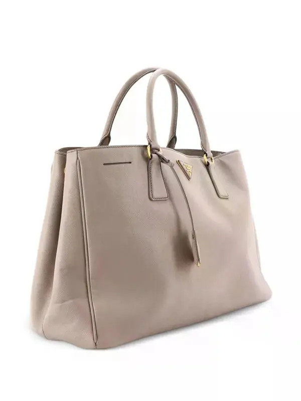 Prada Saffiano Leather Open Tote Bag - Grey
