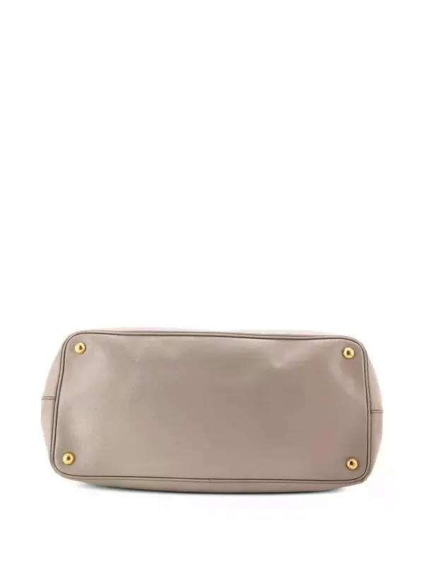 Prada Saffiano Leather Open Tote Bag - Grey