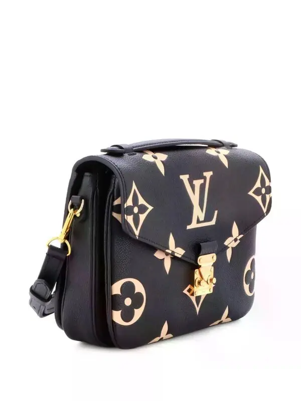 LOUIS VUITTON Bicolor Monogram Empreinte Giant Pochette Metis Crossbody Bag - Black
