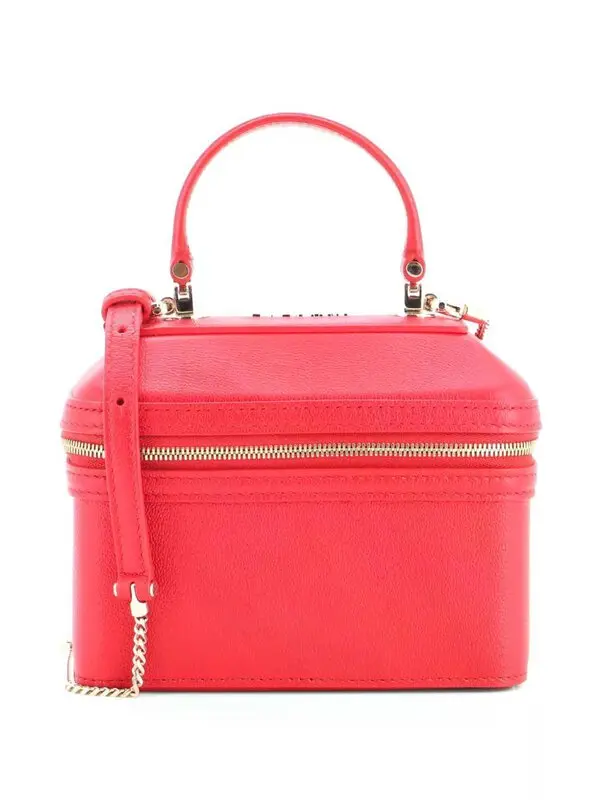 BVLGARI Serpenti Forever Top Handle Convertible Vanity Leather Small Satchel - Red