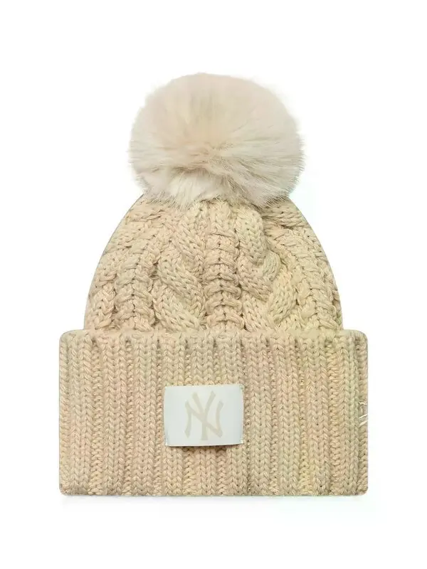 New Era Cable-knit Pompom Beanie Hat - Neutrals