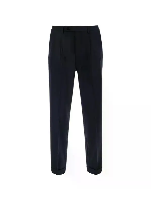 MICHAEL COAL Pleated-detail Turn-up Trousers