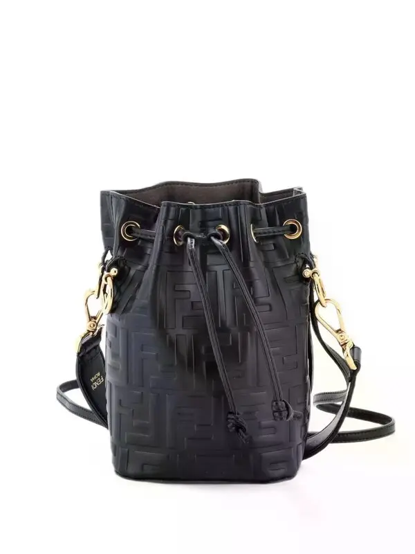 Fendi Mon Tresor Zucca Embossed Leather Mini Bucket Bag
