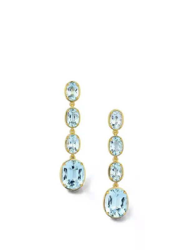 LEIGH MAXWELL Aquamarine Faceted Drop Earrings