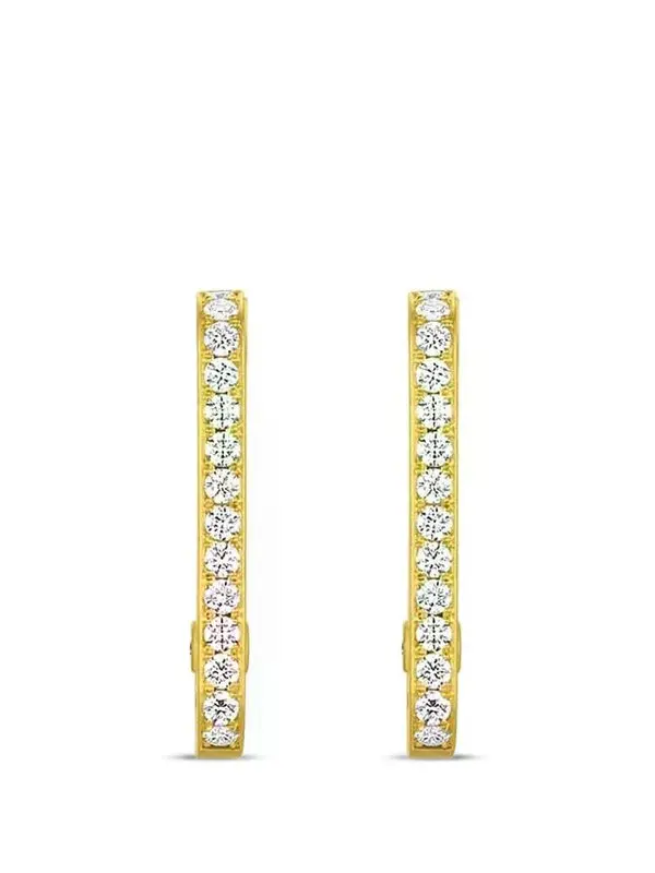 LEIGH MAXWELL Diamond Flower Hoop Earrings - Gold