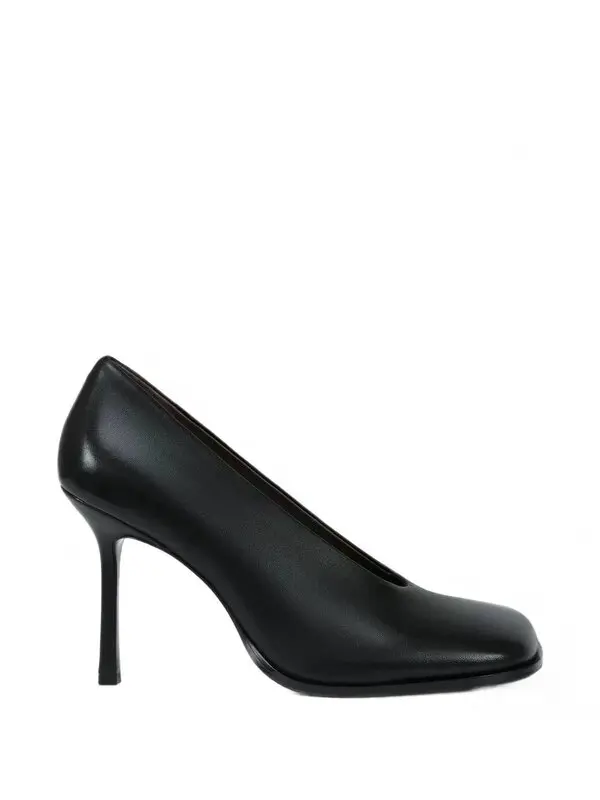 POTAMY Square-toe Leather Pumps