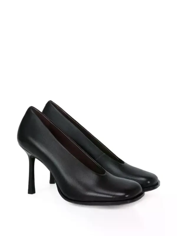 POTAMY Square-toe Leather Pumps