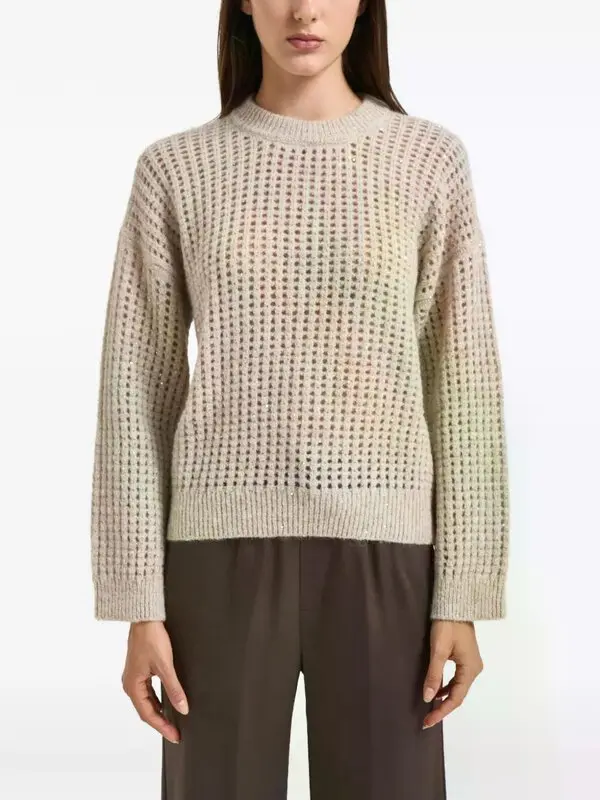 Peserico Sequin-embellished Open-knit Sweater